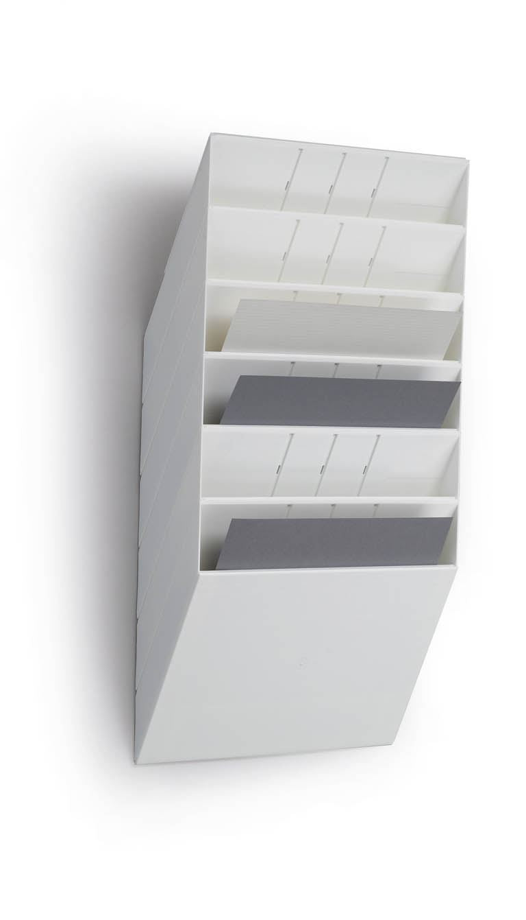 Durable FLEXIBOXX 6 Wall Mounted Literature Tray | A4 Landscape Holder
