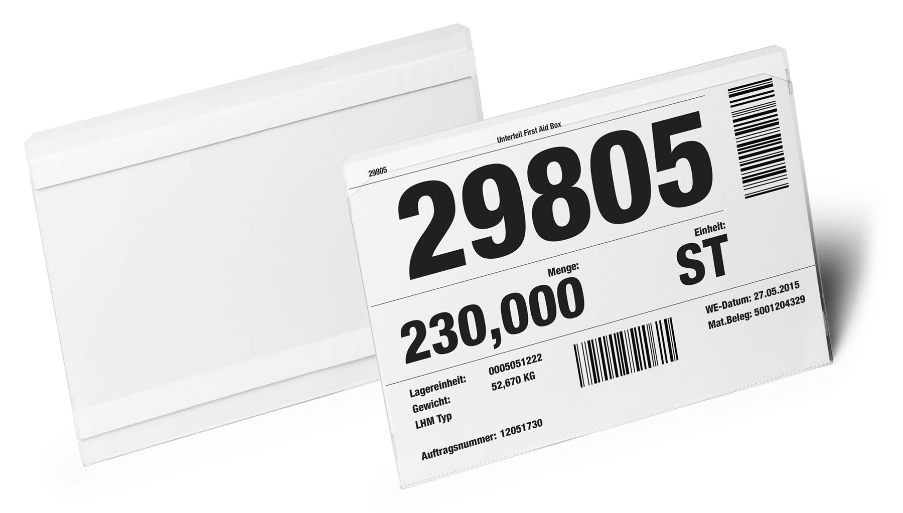 Durable Self Adhesive Ticket Label Holder Document Pocket | 10 Pack