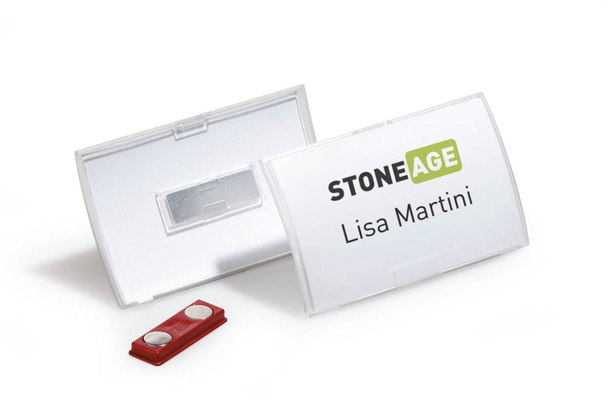 Durable CLICK FOLD Magnet Name Tag Badge Holders + Inserts | 10 Pack ...