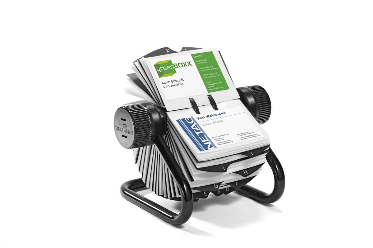 Durable VISIFIX 400 Card Rotary Business Card Holder File | A-Z Index