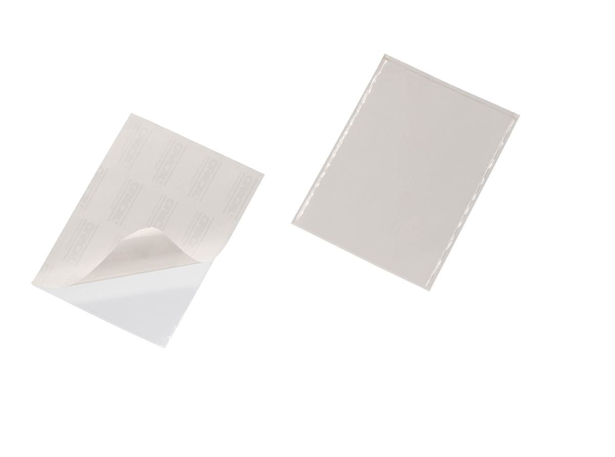 Durable POCKETFIX Self-Adhesive Clear Label Sleeve Pockets | 5 Pack