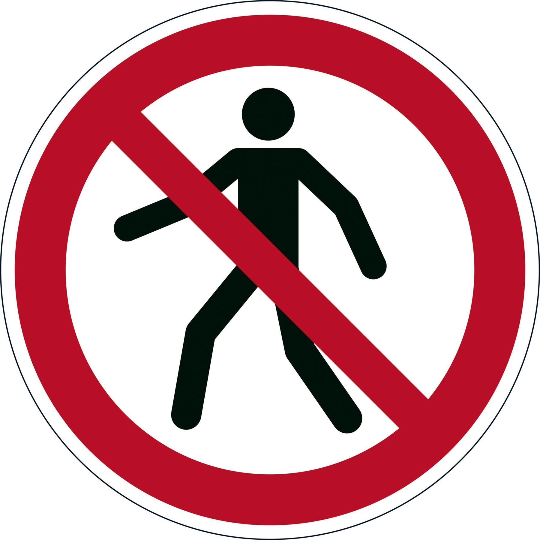 Durable Adhesive ISO "Pedestrians Prohibited" Sign Safety Floor Sticke