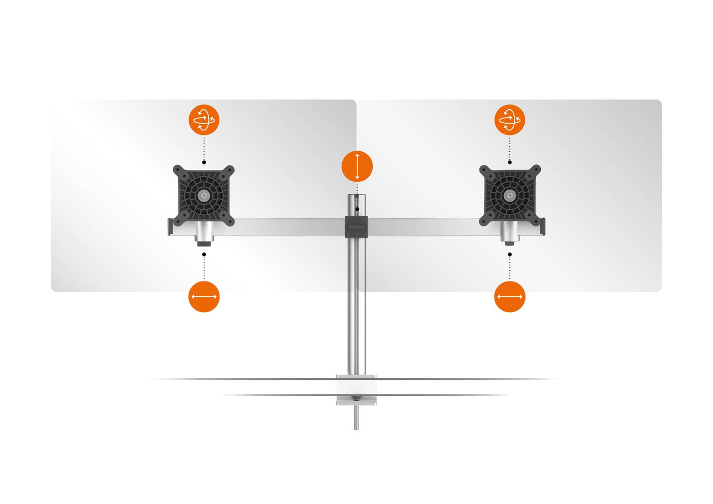 Durable Monitor Mount PRO for 2 Screens | Desk Clamp Attachment