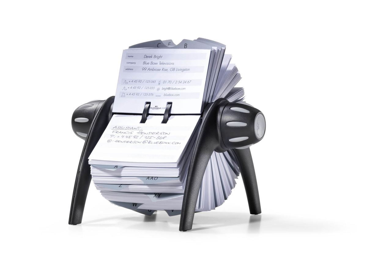 Durable TELINDEX Rotary Address Card Holder File | 500 Cards & A-Z Ind